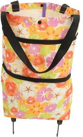 Valiclud Sac de Courses Pliable avec Roulettes Grand Sac Réutilisable Oxford pour et Voyage