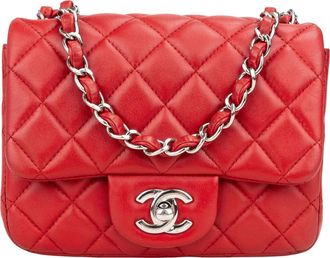 Chanel Crossbody Bags - Chanel Quilted Lambskin Palladium Mini Single Flap - Gr. unisize - in Bunt - f&uuml;r Damen