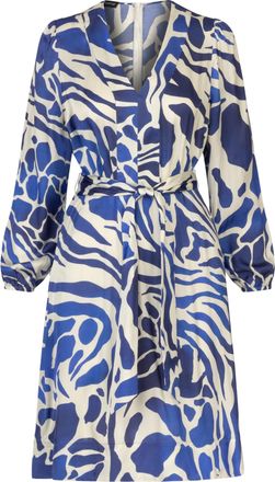 Apart Fashion APART kurzes Satinkleid mit Allover Druck, Royalblau-Creme, 44