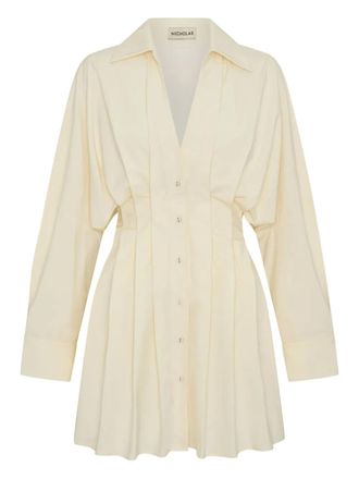 Nicholas robe-chemise Fabienne à design plissé - Tons neutres