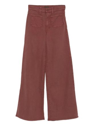 Mother Jeans mit aufgesetzter Tasche - Braun