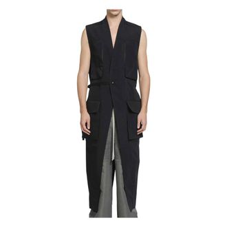 Rick Owens Tower Long Lab Cargo Vest - - Jackets - Herren - Schwarzk - M