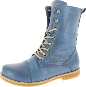 Andrea Conti Damen Stiefelette Leder Schnürboot 0348760, Größe:38 EU, Farbe:Blau