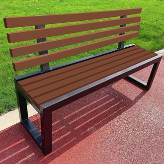 Generic Gartenbank mit Lehne Parkbank Massivholzbank Terrassenbänke, Wasserdichtes Metall Wetterfest Robust Stabil Langlebig Gartenmöbel, für Garten Veran(Siz