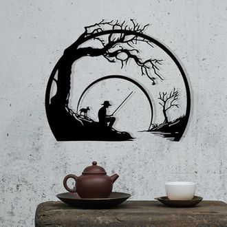 Hanah Home Stylish Black Decorative Metal Wall Accessory, 54 x 45.5 cm | 100% Metal, 1.2 mm Thickness | Perfect for Modern Home Decor & Art Display