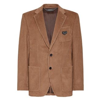 Philipp Plein Cord Blazer Gigol&ograve; Fit Iconic - - Jackets - Herren - Beige - L