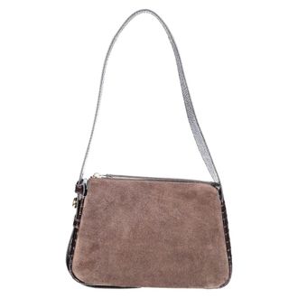 Tory Burch Sac bandouli&egrave;re Romy Suede Petit Mod&egrave;le - Femme - Sacs - Brun - Taille: ONE Size