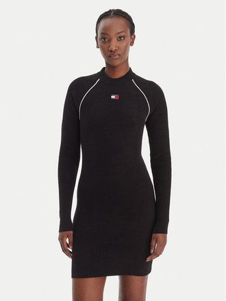 Tommy Jeans Strickkleid DW0DW21914 Schwarz Regular Fit