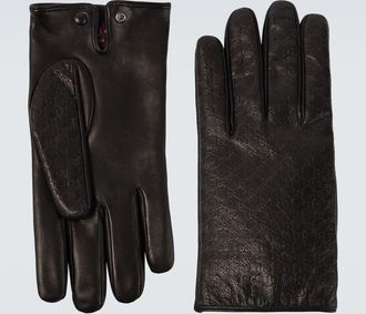 Gucci Gants GG en cuir