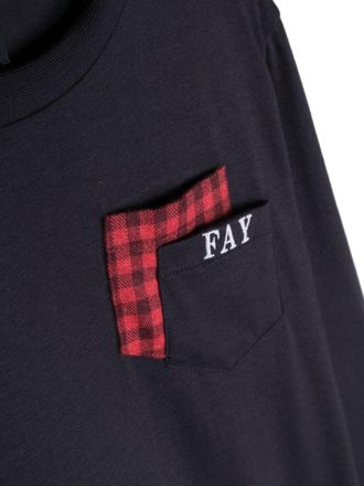 Fay Long-Sleeved Cotton T-Shirt - Blue