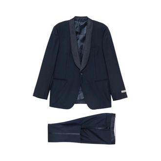 Canali Anzug mit Schalkragen und einem Knopf - - Suits - Herren - Blau - 5XL