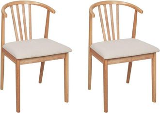 Beliani Esszimmerstuhl 2er Set CRAIG Holz Hellbraun / Beige