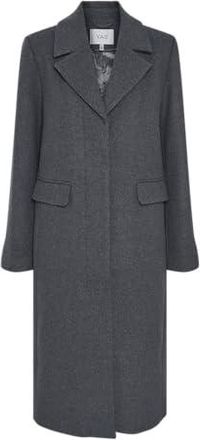 Vero Moda Lima Ls Wool Mix Coat S. Noos Manteau en Laine, M&eacute;lange de Gris Moyen, M Femme