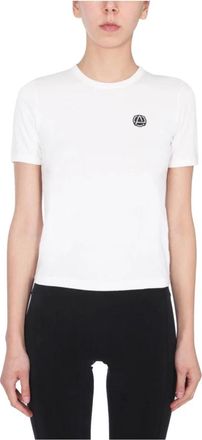 AMBUSH Ambush, Femme, Tops, Blanc, Taille: 36 FR Logo Detail Crew Neck T-Shirt