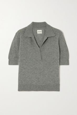 Khaite Polo En Cachemire Mélangé Shrunken Jo - Gris