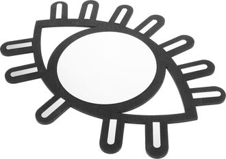 NUOBESTY Dekorativer Wandh&auml;ngender Spiegel In Augenform aus Holz Schwarzer Nordischer Wandspiegel f&uuml;r Wohn und Kinderzimmer Multifunktionale Wanddekoration und