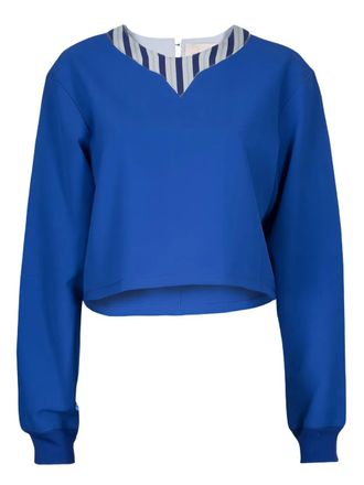 Roksanda Ilincic sweat pre-owned à bords rayés - Bleu