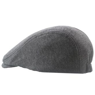 Generic Casquette pour homme Newsboy 2026 douce et extensible pour homme, gris fonc&eacute;, Taille unique