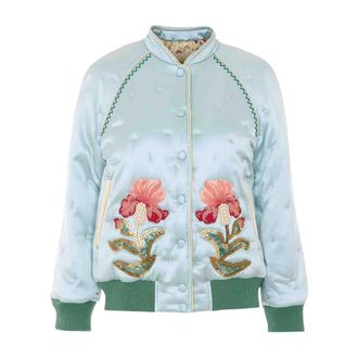 Valentino Garavani Bomber en broderie - Femme - Vestes - Bleu - Taille: 38 FR