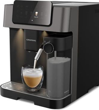 Grundig KVA 7230 Kaffeevollautomat, Kaffeemaschine, 10 Kaffeespezialitäten, 13 Mahlgrade, Milchbehälter, leistungsstark 1350 W, 19 Bar Pumpendruck, Zweifachdü