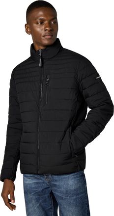 Calvin Klein Herren Daunenmantel mit Durchgehendem Rei&szlig;verschluss Jacke, Schwarz Stretch, M