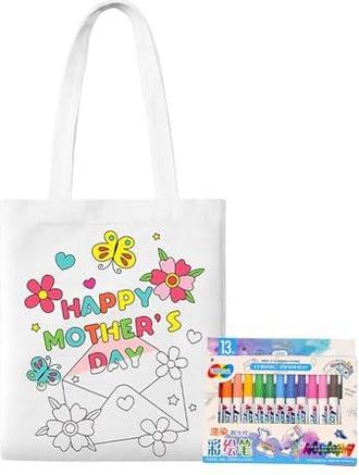 Generico Sac &agrave; provisions pour la f&ecirc;te des m&egrave;res, sac fourre-tout vide pour la f&ecirc;te des m&egrave;res | Sac de plage en toile r&eacute;utilisable - Fourniture artisanale l&eacute;g&egrave;