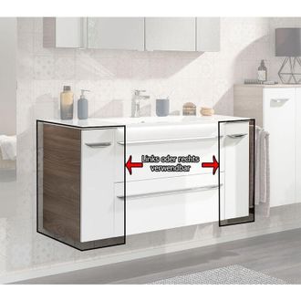 Fackelmann Luxor Unterschrank Apothekerauszug - Weiß Hochglanz