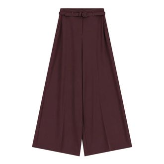 Imperial Pantalon Palazzo Taille Haute Ceintur&eacute; - Femme - Pantalons - Violet - Taille: 38 FR