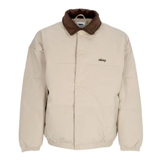 Obey Samtkragen Federgrau Jacke - - Jackets - Herren - Grau - XL