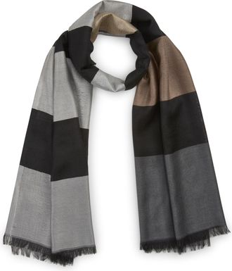 Codello WOVEN SCARF COTTON MIX STRIPES schw - 100X180CM