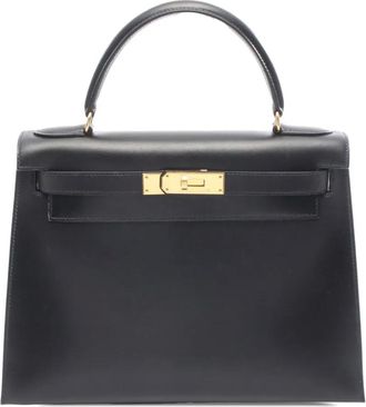 Herm&egrave;s 1995 Box Calf Kelly I Sellier 28 handbag - Schwarz