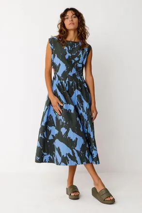 SKFK Damen vegan Kleid Adane Gr&uuml;n Blau
