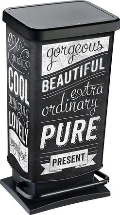 Rotho Paso Mülleimer 40l mit Pedal und Deckel, Kunststoff (PP) BPA-frei, hipster, 40l (35.3 x 29.5 x 67.6 cm)