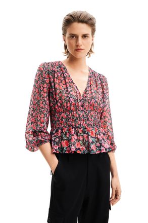 Desigual Damen Blus_zoé Blouse, Schwarz, L EU