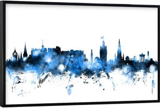 artboxONE Poster mit schwarzem Rahmen 30x20 cm St&auml;dte Edinburgh Scotland Skyline 4 - Bild City