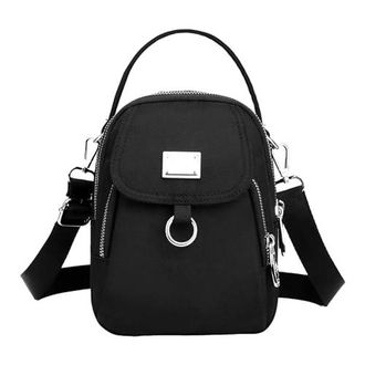 Generic Sac en toile pour femme, nouvelle atmosph&egrave;re, sac &agrave; bandouli&egrave;re en tissu multi-compartiments, sac &agrave; dos d&eacute;picerie, Noir, A