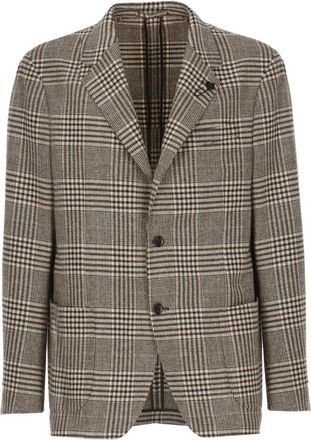 Lardini Homme, Vestes, Brun, Taille: XL Prince of Wales Wool Jacket