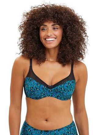 Sans Complexe Modèle Complice - Soutien-Gorge Classique avec Armatures - Femme - 100D - Imprimé Floral Bleu Emeraude