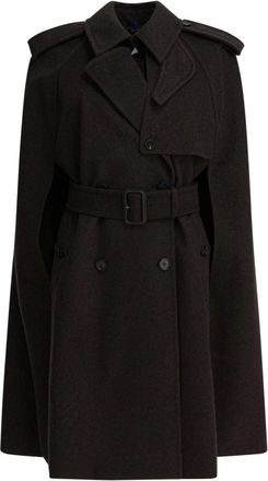 Burberry Femme, Manteaux, Brun, Taille: 38 FR Wool Blend Cape Trench Coat