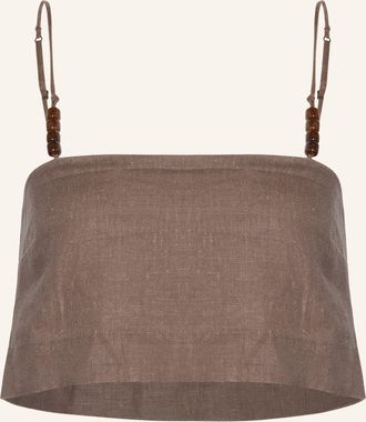 Faithfull The Brand Faithfull The Brand Cropped-Top Chianti Aus Leinen braun