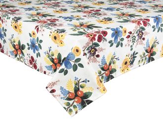 Excelsa Fiori Frida Tischdecke, rechteckig, 70% Baumwolle und 30% Polyester, 140 x 240 cm, Blumendekor
