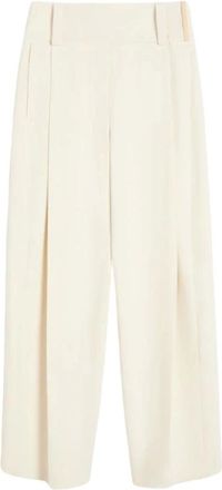 Sportmax Femme, Pantalons, Beige, Taille: 36 FR Wide Pantalons