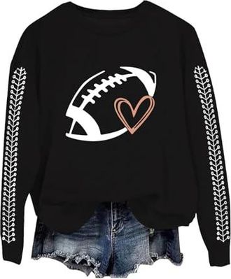 Generic Pull pour femme - Imprim&eacute; graphique britannique - Haut surdimensionn&eacute; - Col rond - Manches longues - Automne - Hiver - D&eacute;contract&eacute; - Confortable - Ten