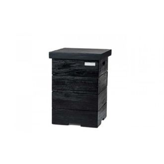 Happy Cocooning Mania Enclosure Beistelltisch f&uuml;r Gasflaschen Teak Black/schwarz 41x41x62 cm Feuerti - Happy Cocooning
