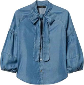 Twinset Femme, Blouses et Chemises, Bleu, Taille: 40 FR Chemise en jean avec