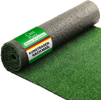 Casa Pura Kunstrasen Outdoor 2 x 1,5 m = 3 m² Kunstrasen Balkon wetterfest - Grün 7mm Spring