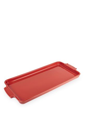 Peugeot Rechteckige Servierplatte aus Keramik - 40 cm x 16 cm x 2,5 cm - 10 Jahre Garantie - Rot
