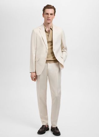 Mango Slim-Fit-Anzughose Amalfi aus 100 % Leinen ecru - Herren - 36 - MANGO MAN