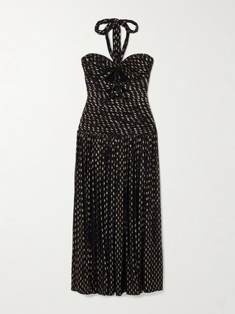 Zimmermann Robe Midi Dos Nu En Voile &Agrave; Fil Coup&eacute; Et &Agrave; D&eacute;coupes Daylight - Noir