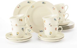 SELTMANN WEIDEN Marieluise Bl&uuml;tenmeer Kaffeeservice 18-tlg., Elfenbein, 43.0 x 24.0 x 18.1 cm